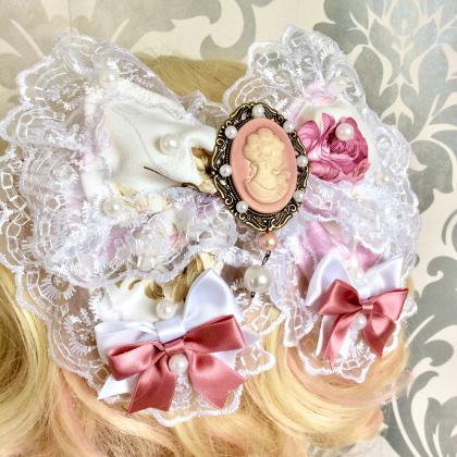 Beautiful Classic Lolita Hair Bow Sweetheart Tulle Lace Lace Roses ...