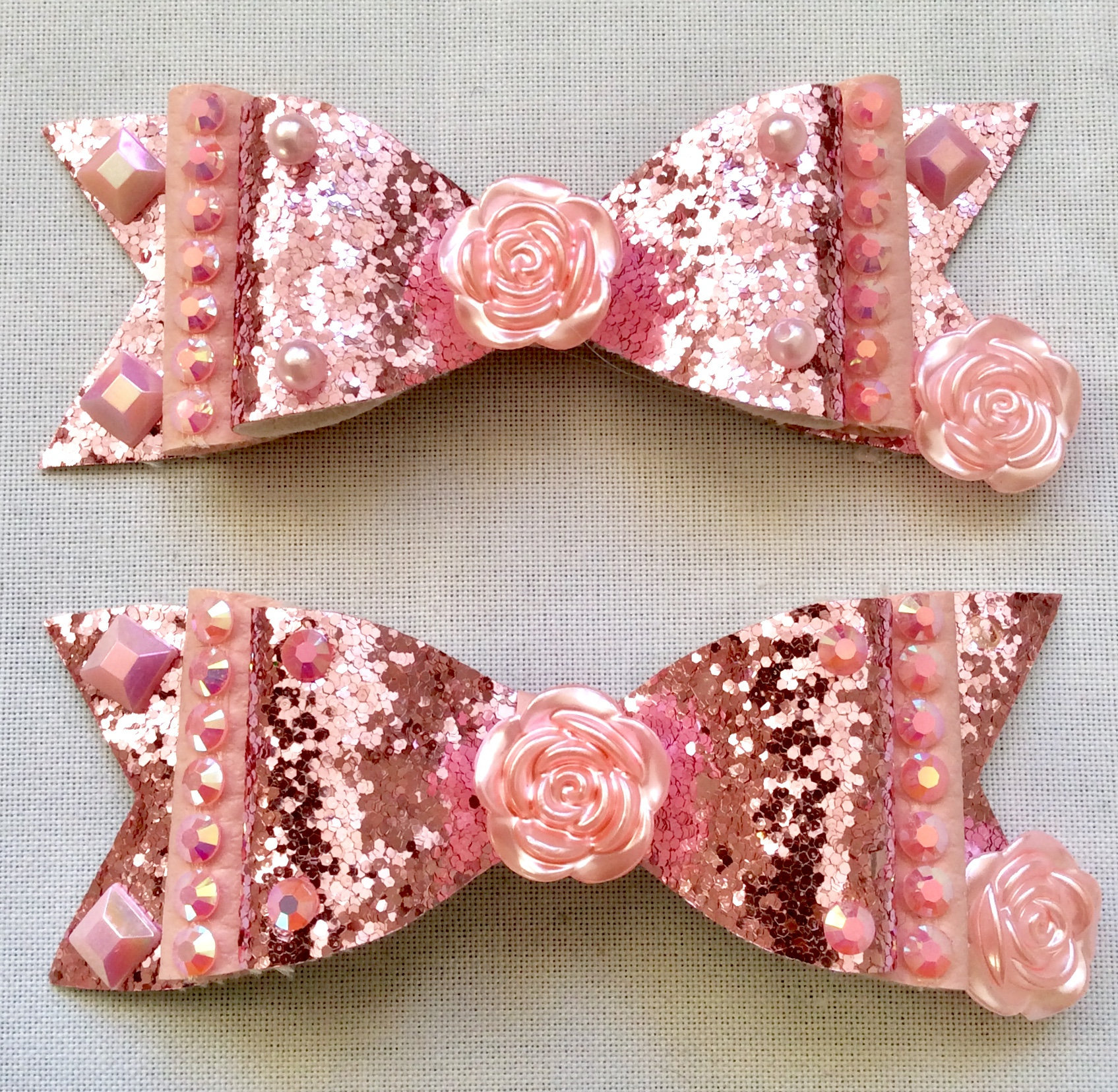 Beautiful Classic Lolita Hair Bows Roses Print Pearls Cameo Cabochon ...